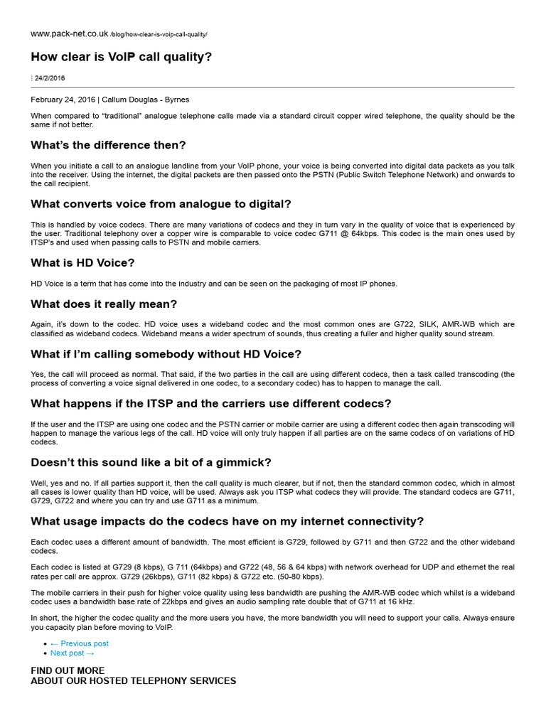 How Clear Is VoIP Call Quality | PDF | Voice Over Ip | Electronics