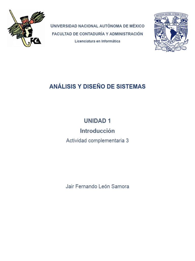 U 1 AC3 Leon Samora | PDF | Sistema de informacion | Información