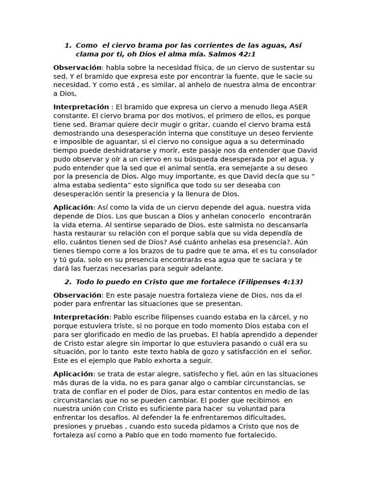Significado de bramar en Salmos 42:1 | PDF | Pablo el apóstol | Cristo ...