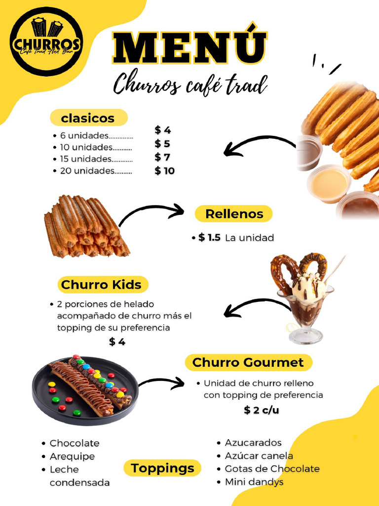 MENU CHURROS CAFE TRAD...!?? | PDF