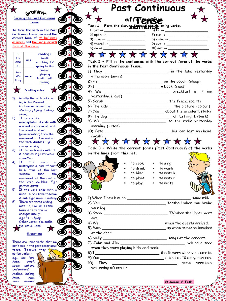 Past Continuous Practice | PDF | Verb | Syllable