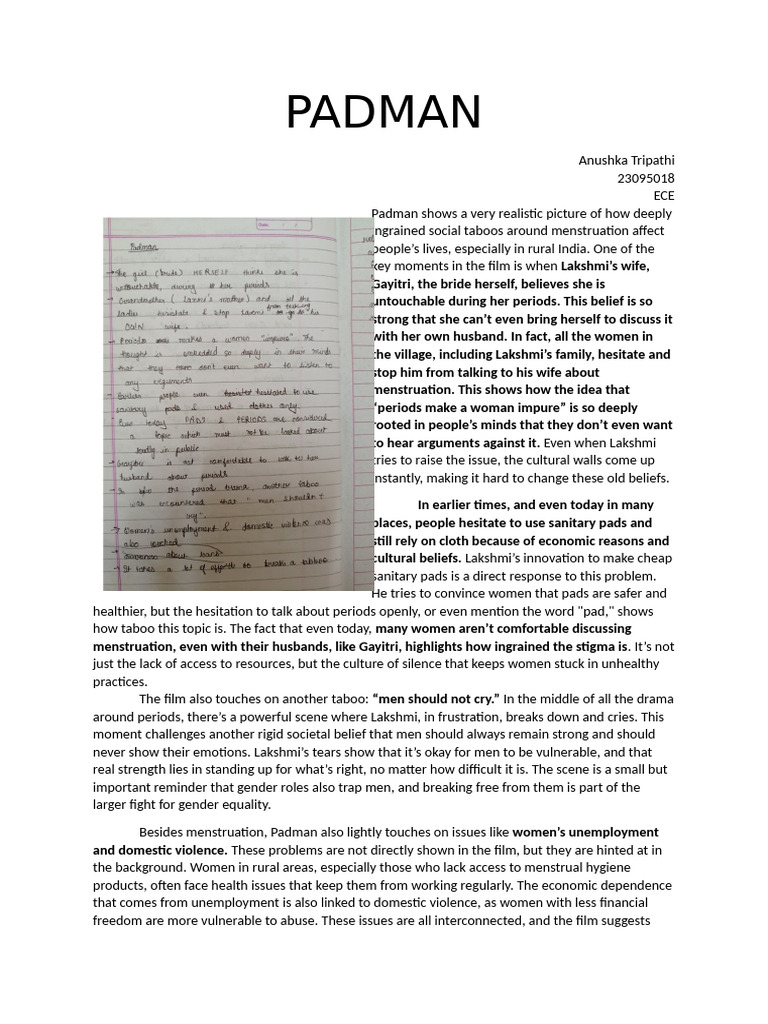 DOS Assignment | PDF | Menstruation | Domestic Violence