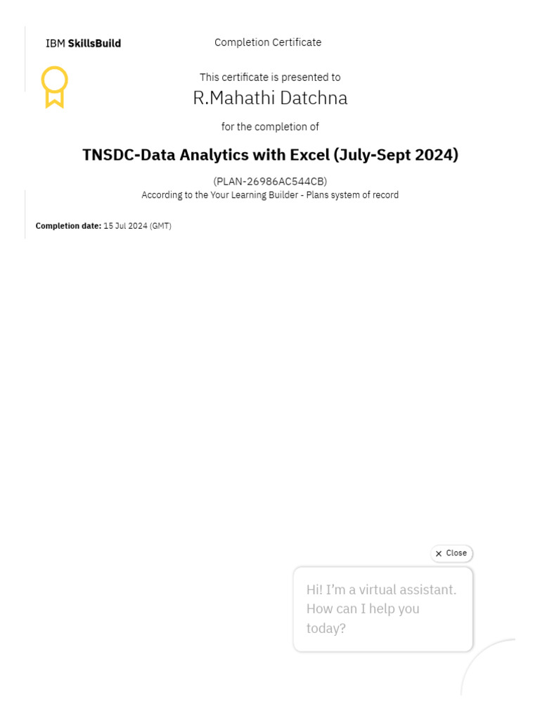 Completion Certificate - SkillsBuild | PDF