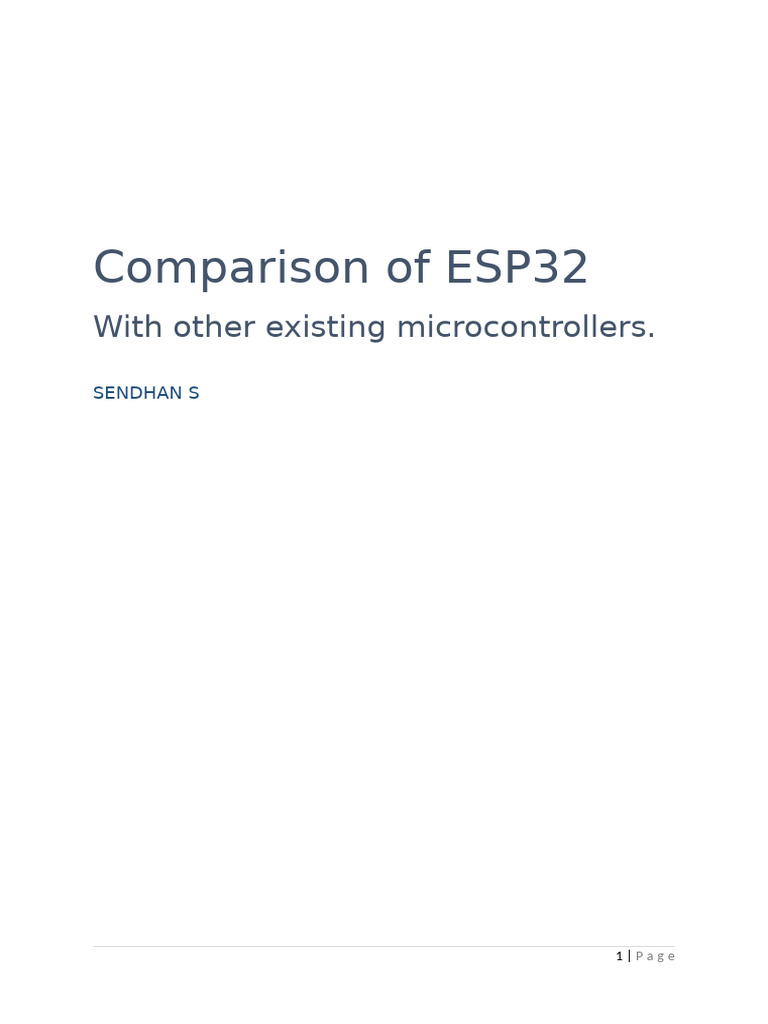 Comparative Analysis of ESP32 and Other Microcontrollers | PDF | Microcontroller | Bluetooth