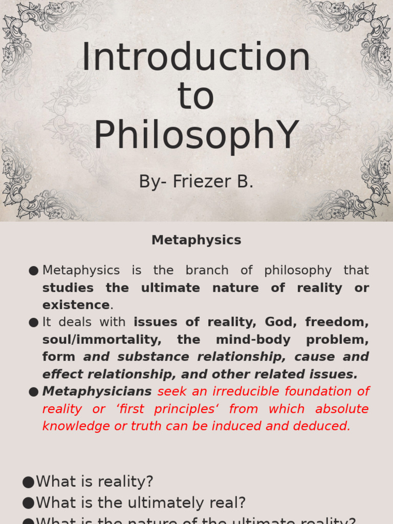 Introduction To Philosophy Ch1 and 2 | PDF | Idealism | Knowledge