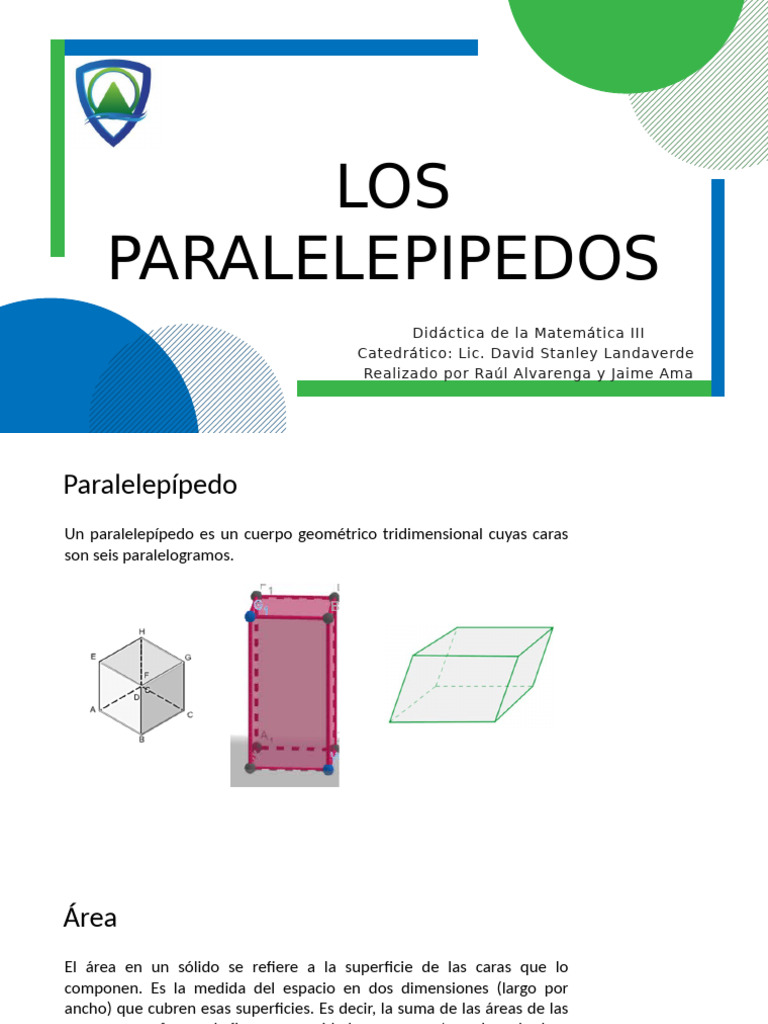Paralelepipedos | PDF | Volumen | Geometría euclidiana