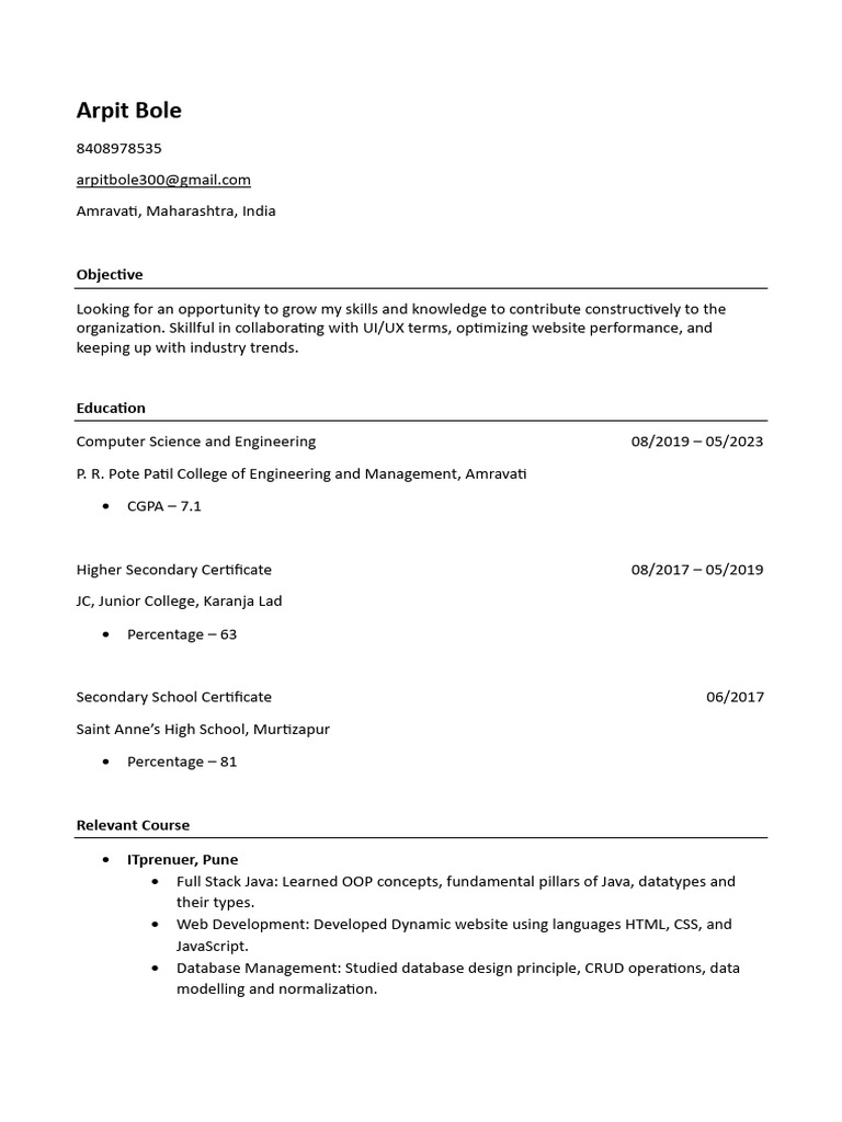 Arpit Resume 2 | PDF