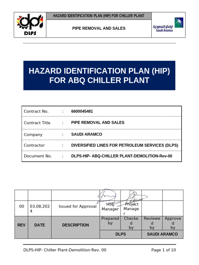 Chiller Plant Hazard ID Plan | PDF | Hazards | Safety