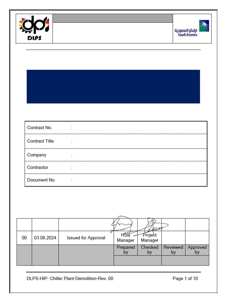 DLPS-HIP-Abqaiq Chiller Plant Demolition-Rev-00 | PDF | Hazards | Safety