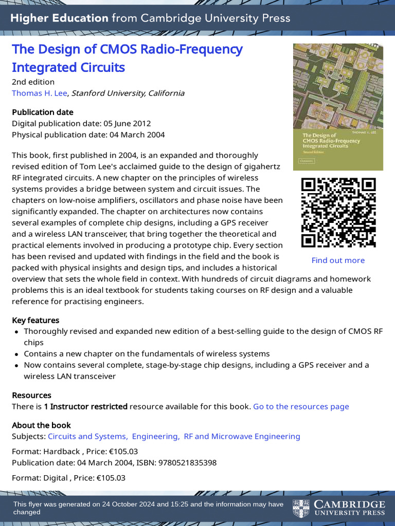 The Design of CMOS Radio-Frequency Integrated Circuits | PDF ...
