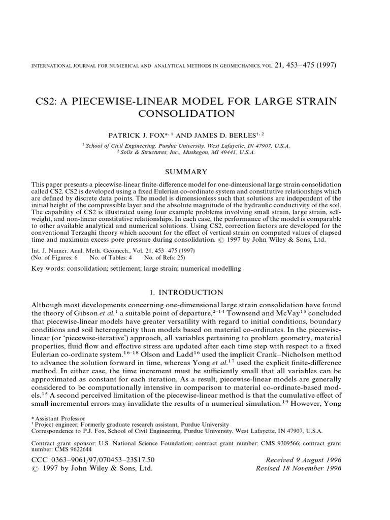 Fox - CS2 A Piecewise Linear Model For Large Strain | PDF | Mechanical ...