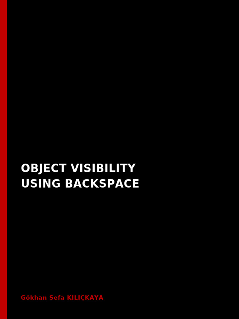 Object Visibility Using Backspace | PDF