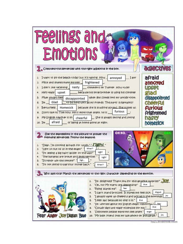 Emotions and Reactions Chart | PDF