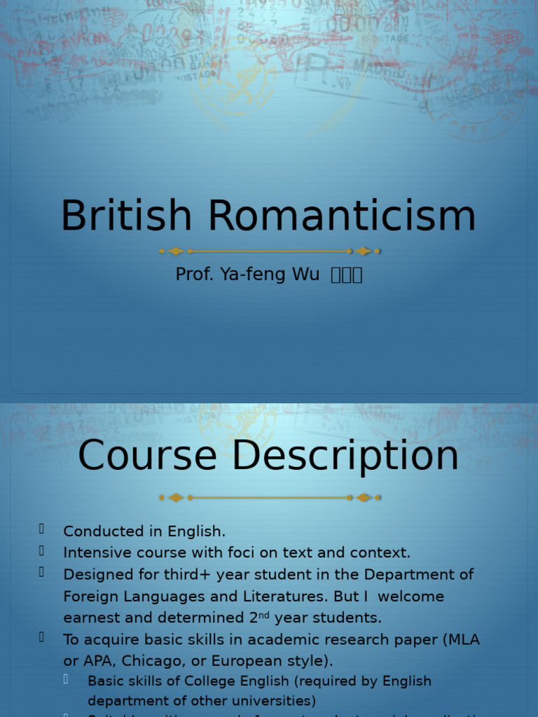 British Romanticism Course Overview | PDF