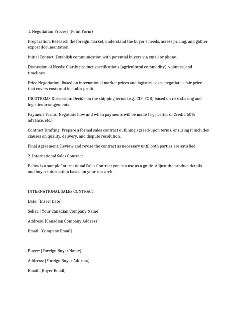 Sales Contract Group Work | PDF | Business | Economies