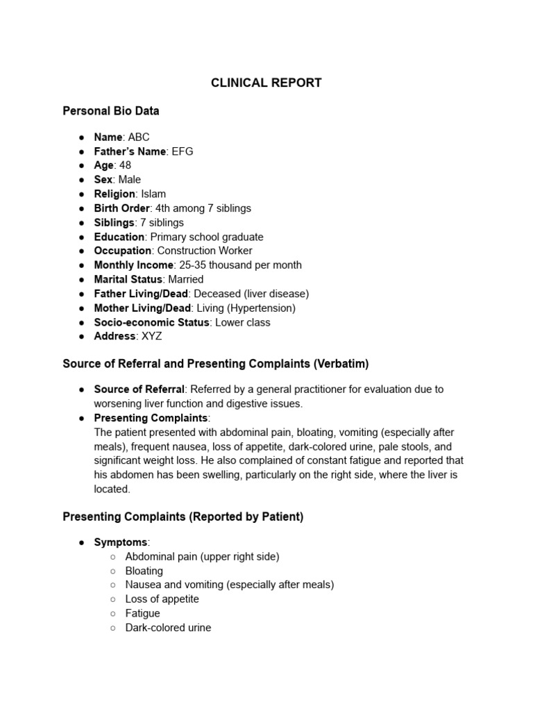 Clinical Report, Liver u | PDF | Major Depressive Disorder | Anxiety