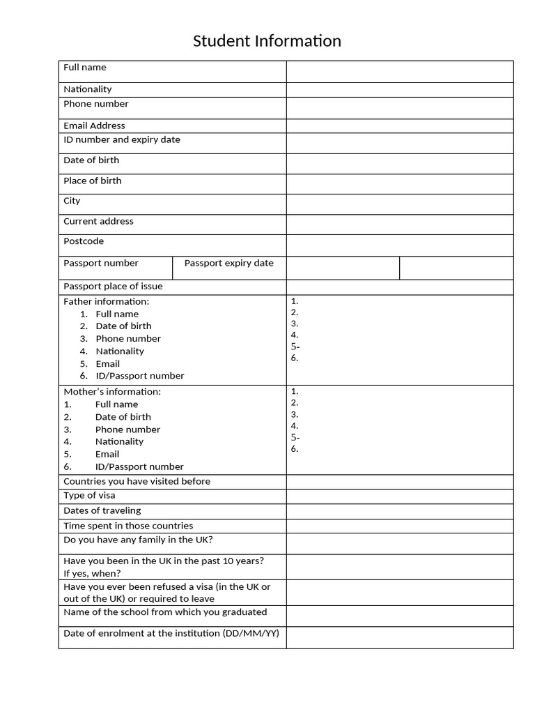 Student Information | PDF | Social Science | Law