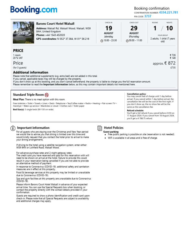 DADA HOTEL RESERVATION | PDF | Credit Card