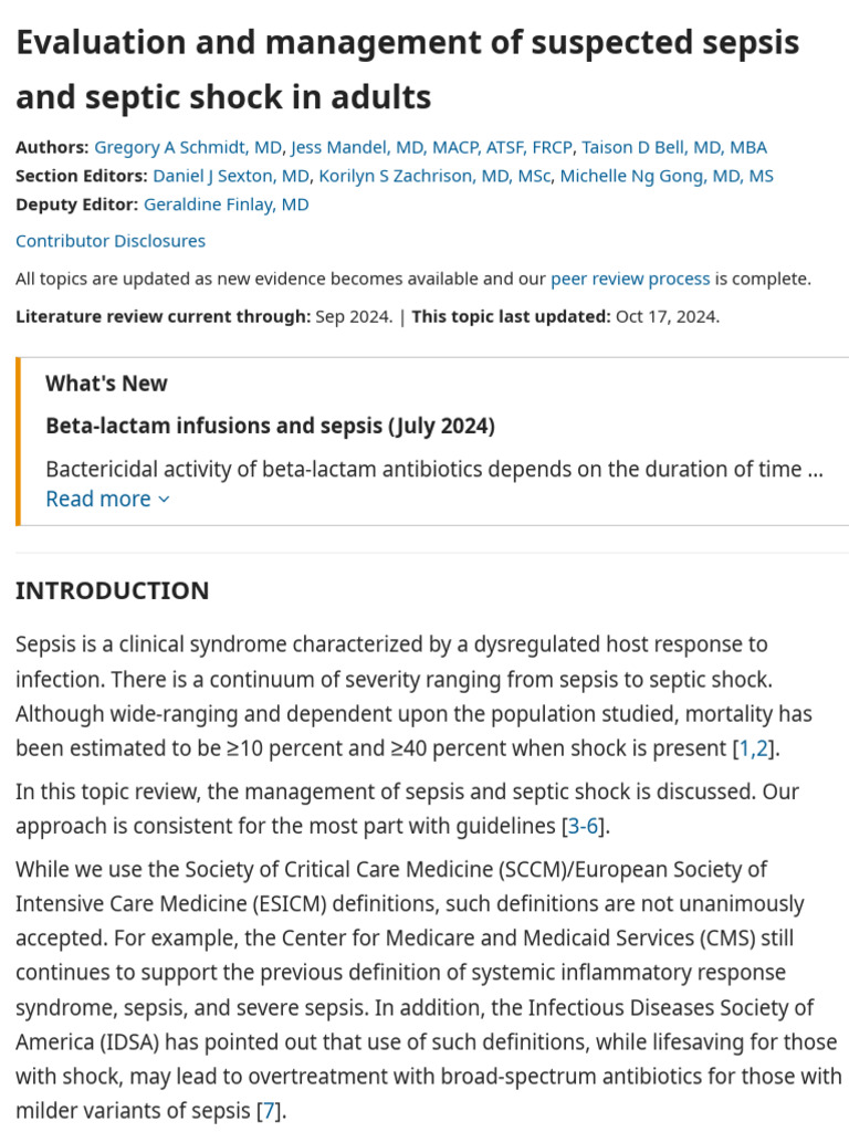 Septic Shock | PDF | Sepsis | Intravenous Therapy