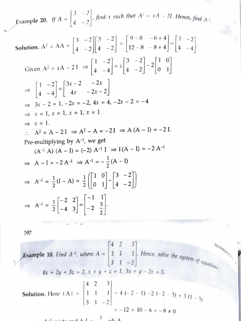 Assignment Inverse of A Matrix | PDF | Algebra | Mathematical Objects