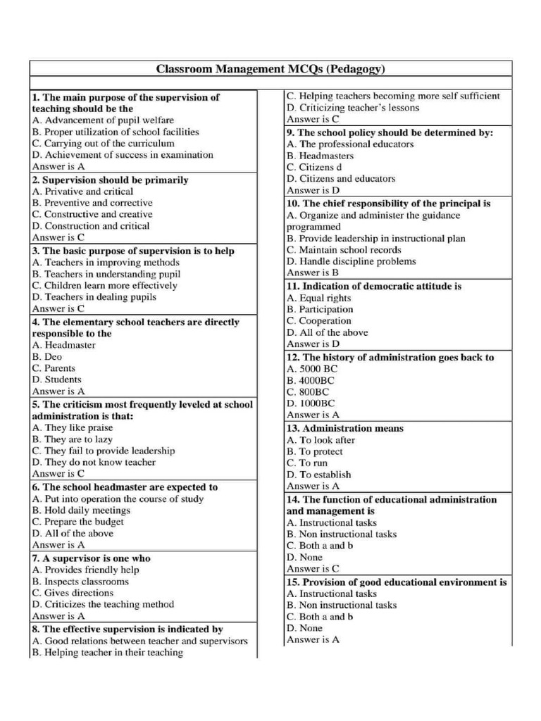 Classroom Management Pedagogy | PDF