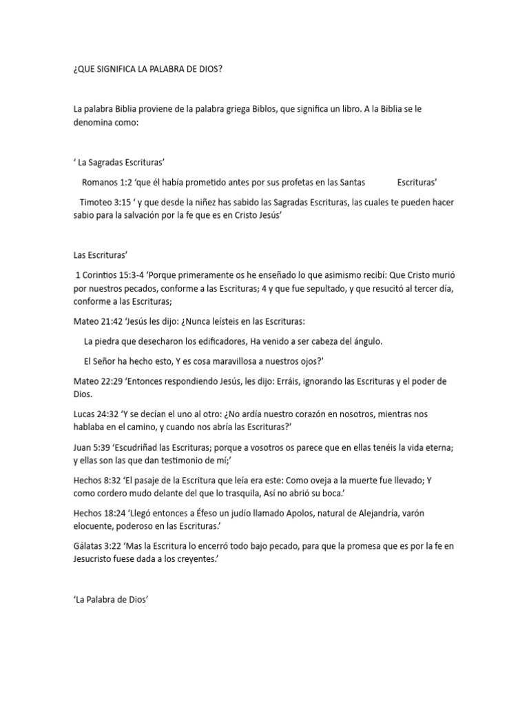 Que Significa La Palabra de Dios | PDF | Biblia | Cristo (título)