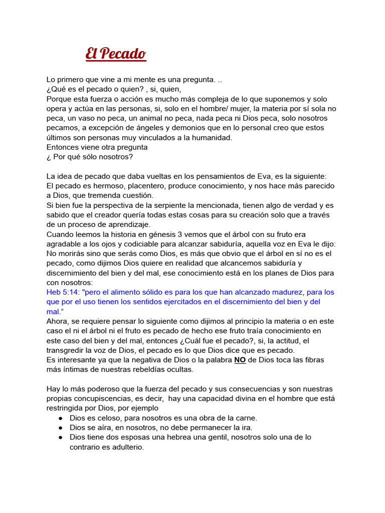 El Pecado. | PDF | Pecado | Muerte