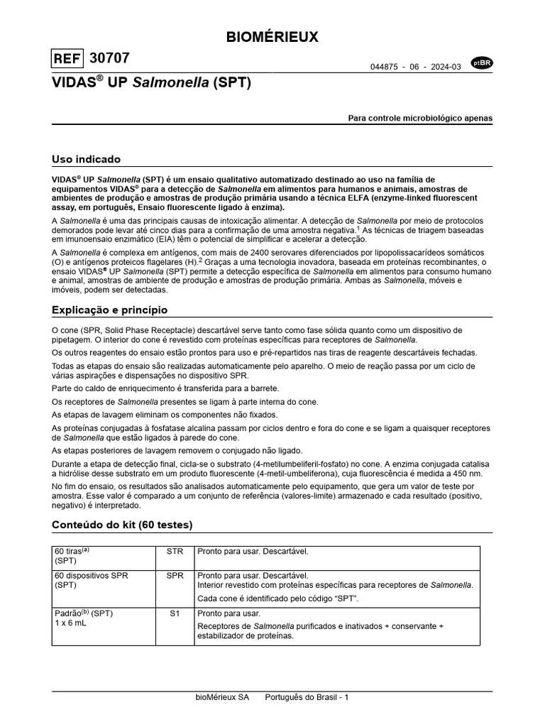 Vidas Salmonella SPT | PDF | Leite | Salmonella