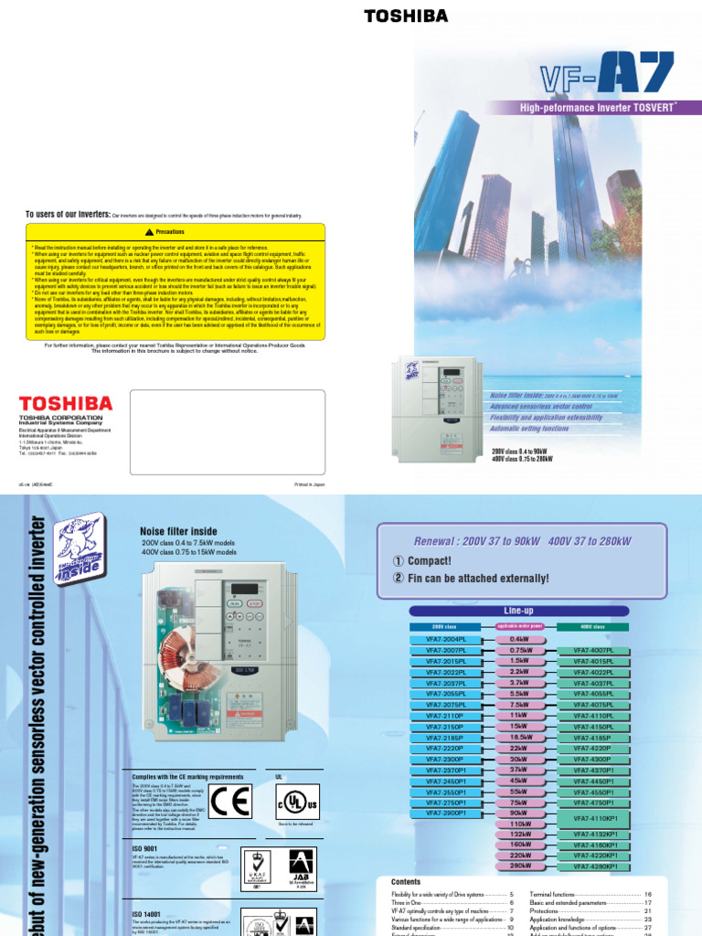 Tosvert Vf-A7 | PDF | Electric Motor | Power Supply
