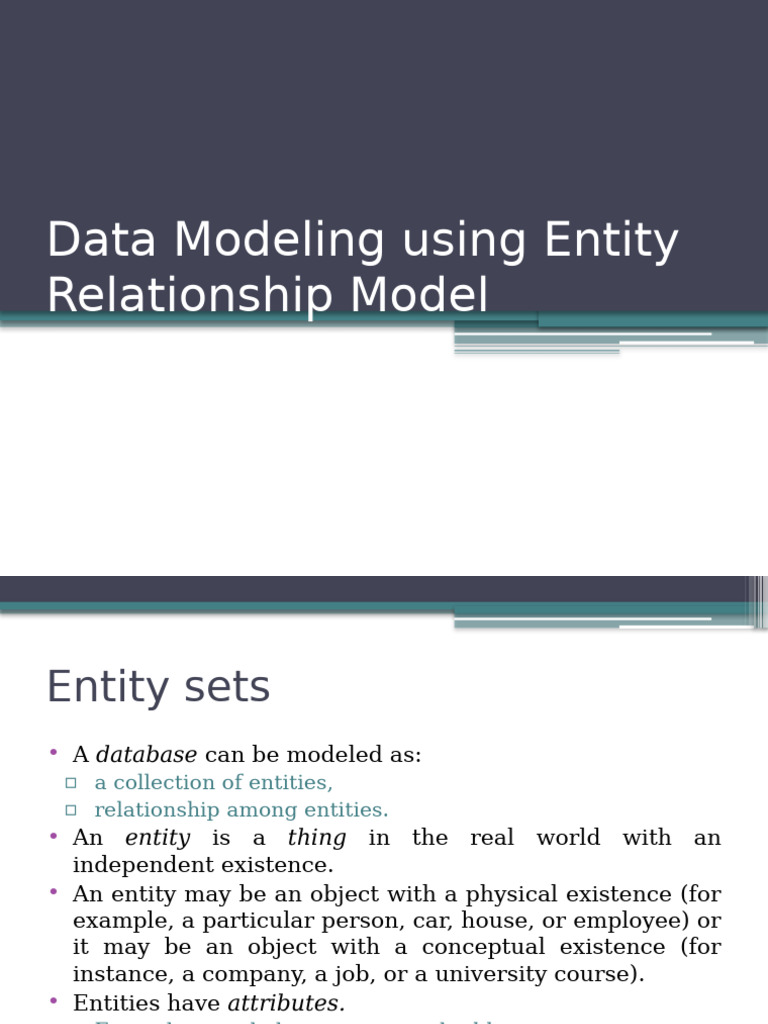 Data Modeling Using Entity Relationship Model Pdf Data Model Computing 
