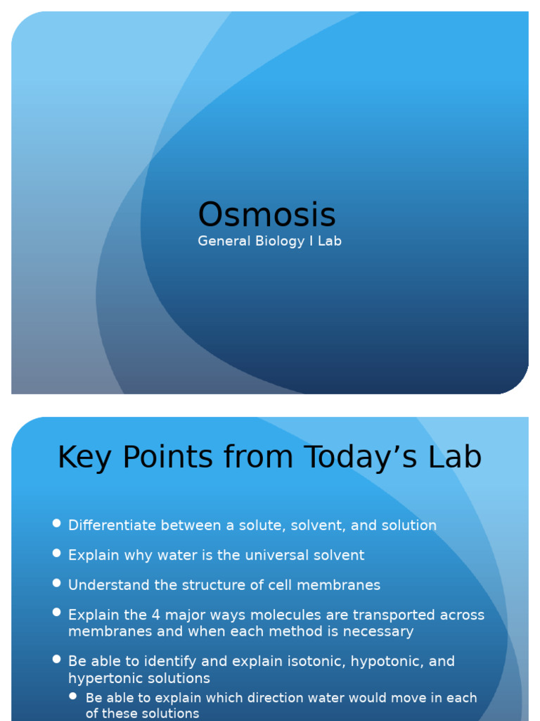 Understanding Osmosis in Biology Lab | PDF | Osmosis | Cell Membrane
