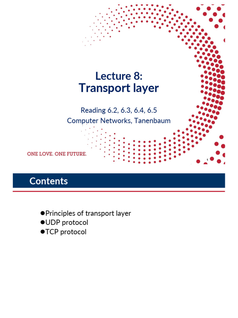 Chapter 5 - Transport layer (1) | PDF | Transmission Control Protocol | Network Congestion