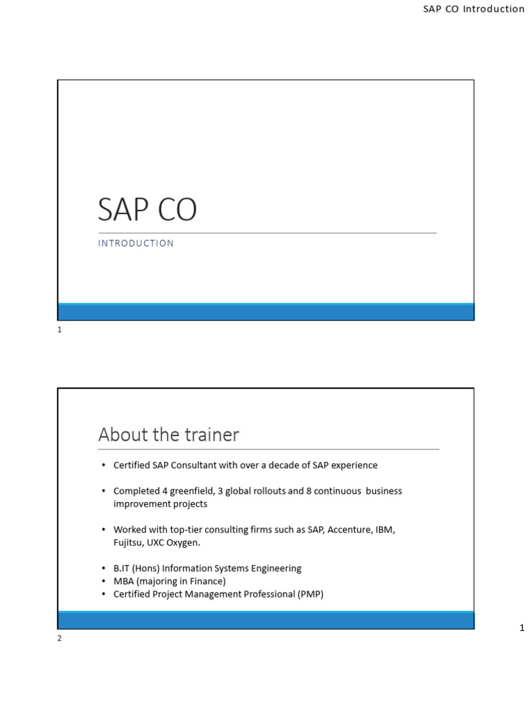 Introduction to SAP CO Module | PDF | Computing | Business