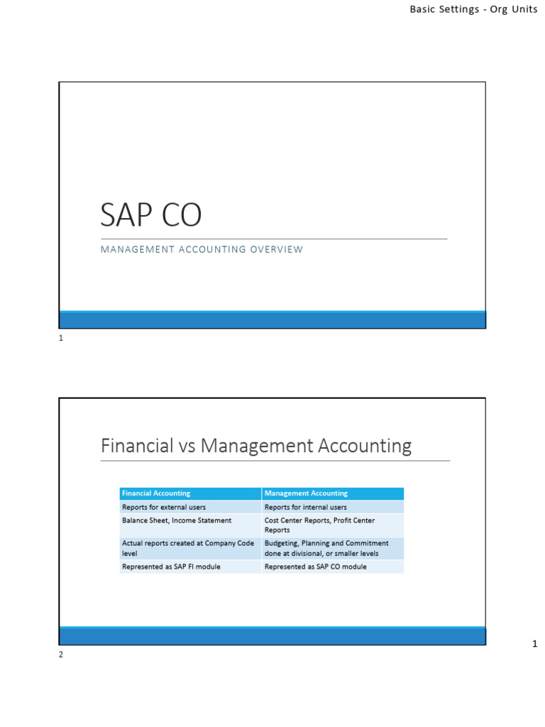 02 CO - Overview of CO Module | PDF | Financial Accounting | Management ...
