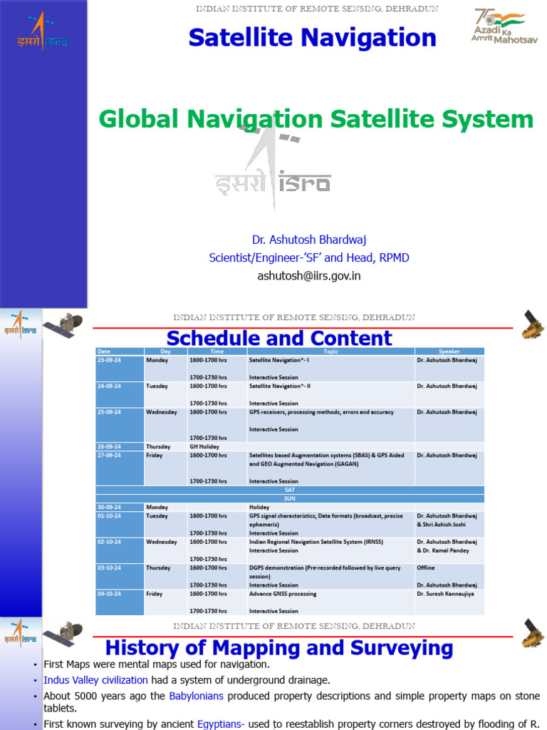 Lecture-I-GNSS-23Sept2024 | PDF | Global Positioning System | Surveying