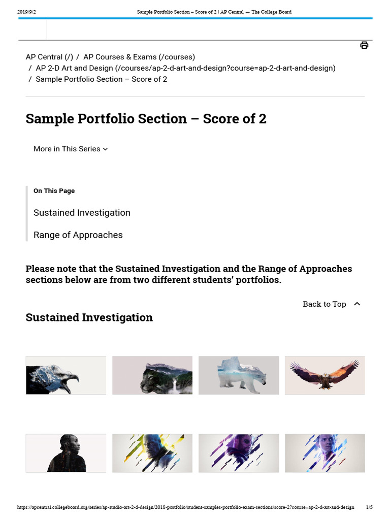 AP 2-D Art Portfolio Sample Score 2 | PDF | Image