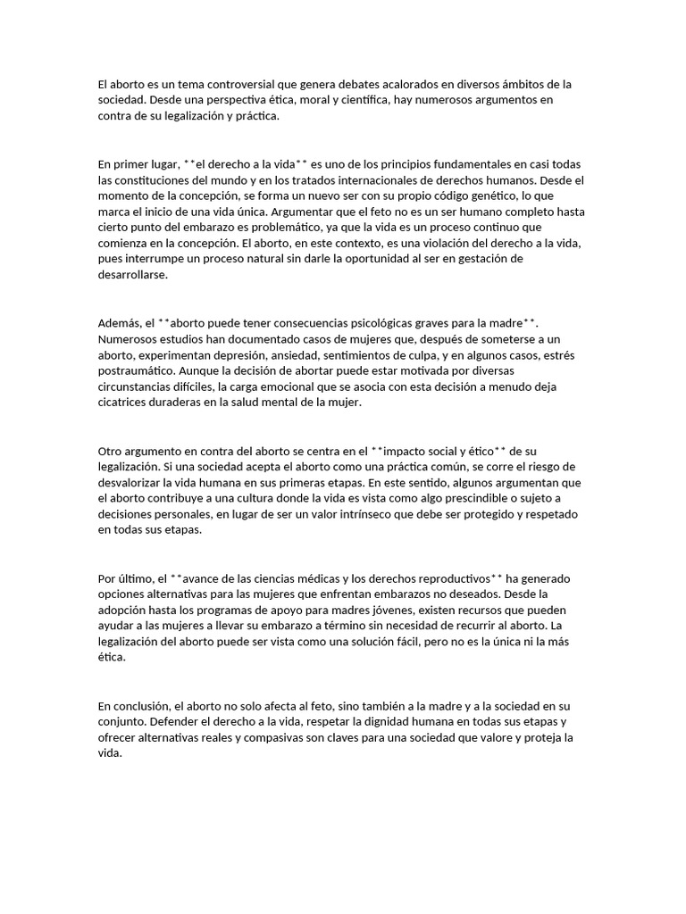 El Aborto Es Un Tema Controversial Que Genera Debates Acalorados en ...