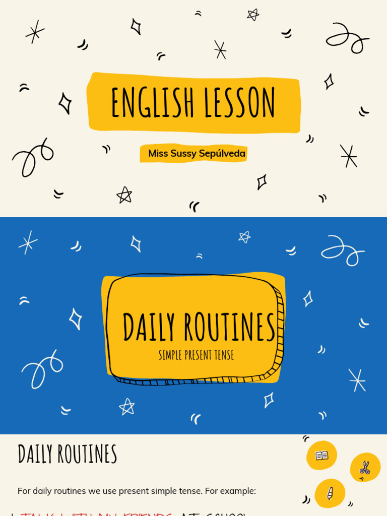 Daily Routines Simple Present Tense Miss Sussy S | PDF | Language Arts ...