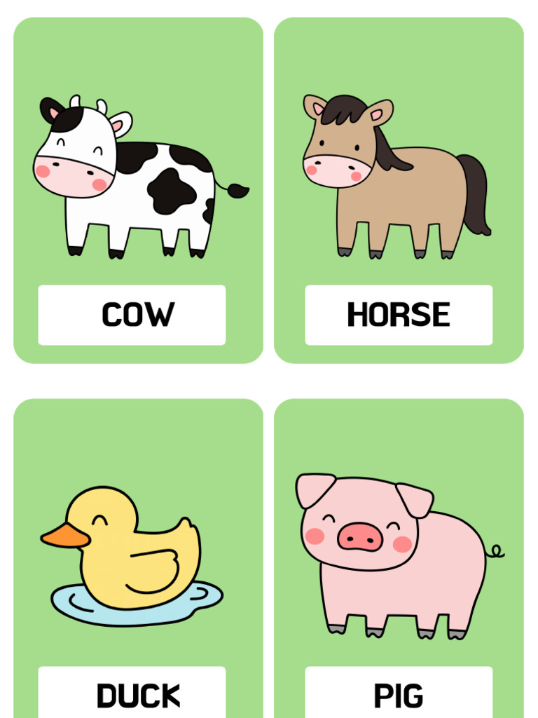 Flashcards de Animales de Granja | PDF | Cocina, comidas y vino | Hogar ...