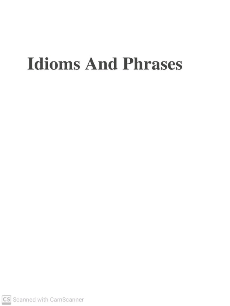 Idioms and Phrases | PDF