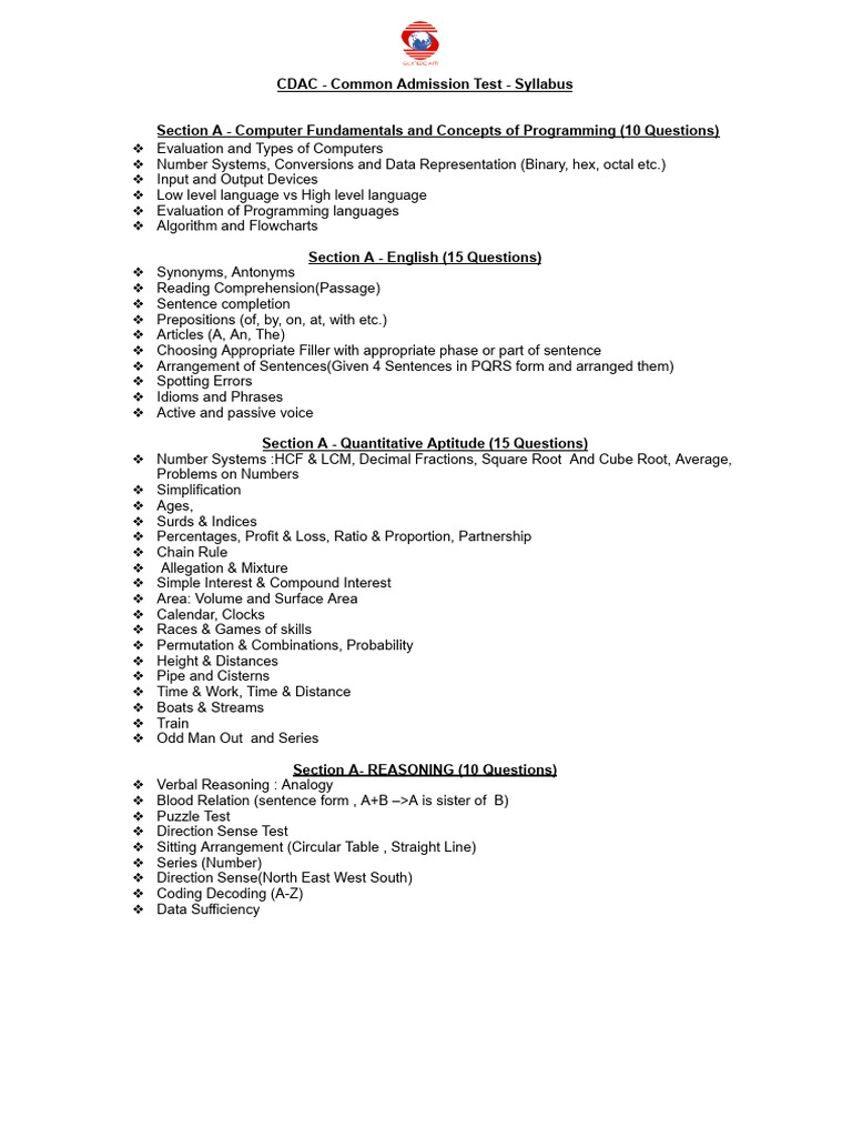 Precat Syllabus 3 Pdf Pointer Computer Programming Internet Protocol Suite