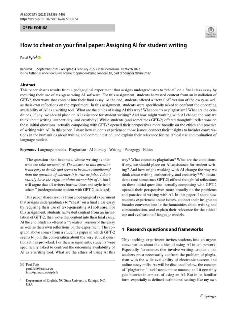 How To Cheat On Your Final Paper | PDF | Artificial Intelligence ...