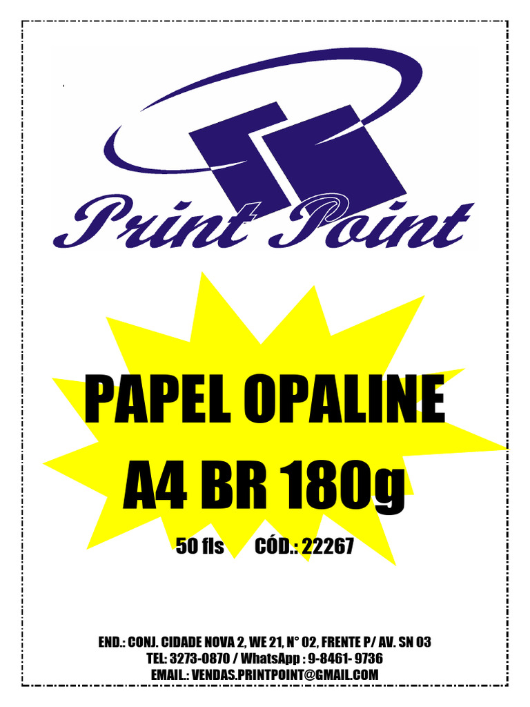 Papel Opaline 180 Printpoint | PDF