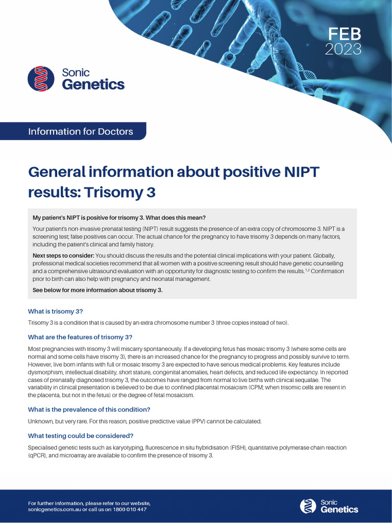 Understanding Trisomy 3 NIPT Results | PDF | Genetics | Medical Specialties