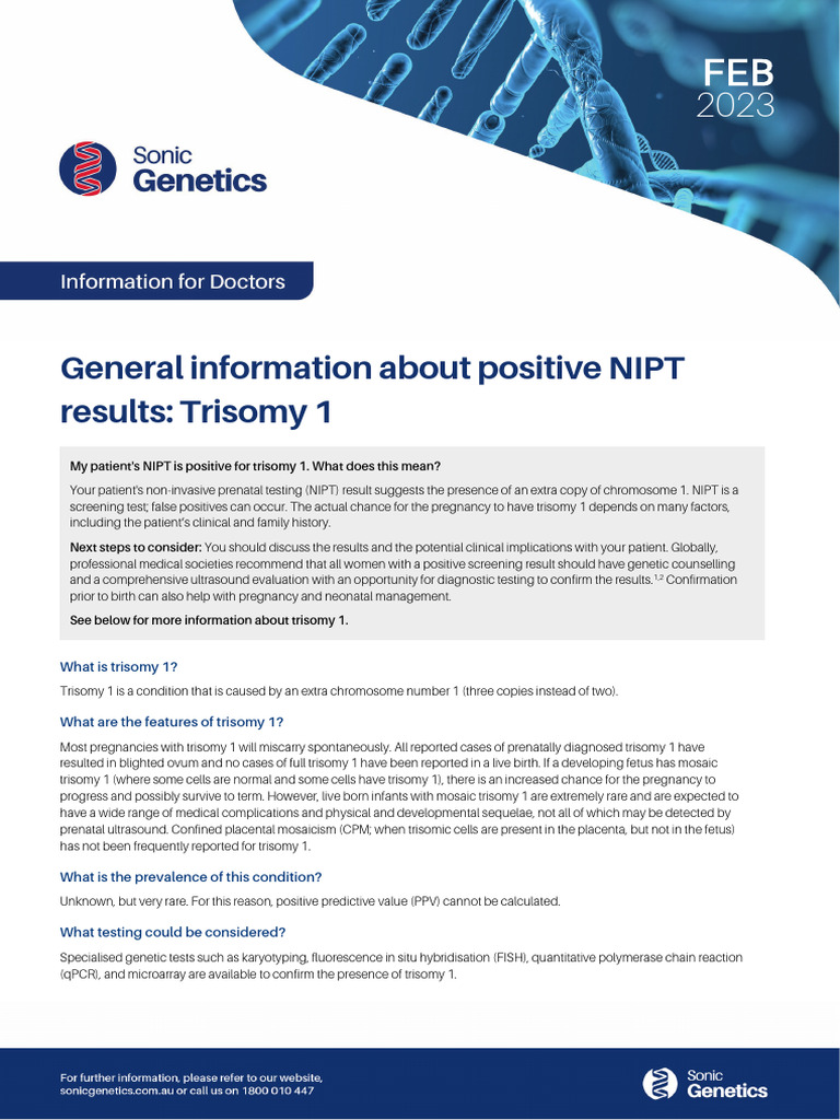 Nipt DR Info t1 - Final - Feb2023 | PDF | Genetics | Medicine