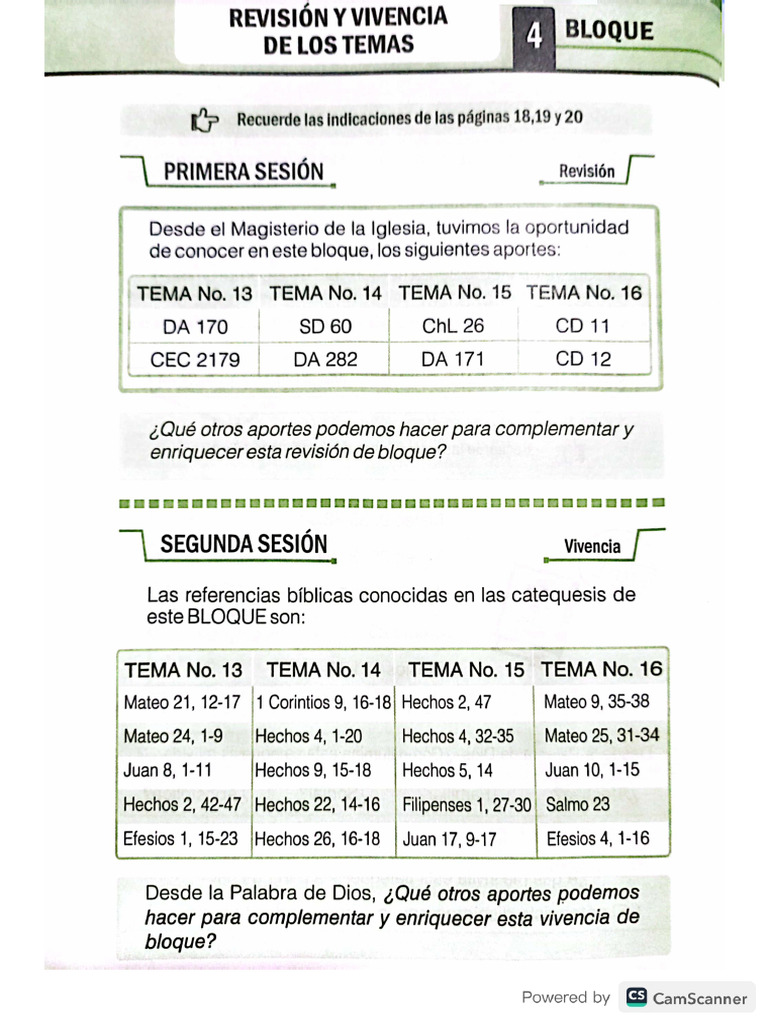 Bloque 4. Revisión y Vivencia de Los Temas | PDF