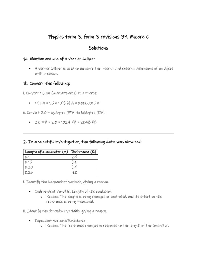 Physics Term 3 SOLUTION | PDF | Liquids | Gases