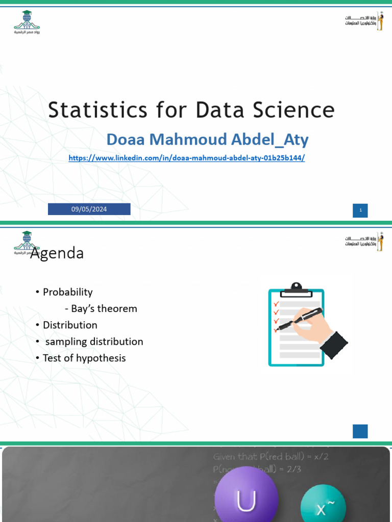 Statistics For Data Science 2 - Doaa | PDF | Probability | Statistics