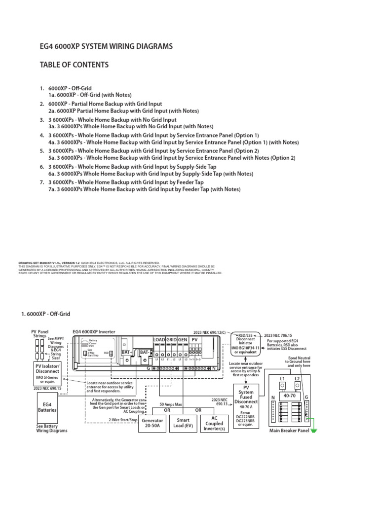 EG4 6000XP System Wiring Diagrams | PDF | Power Inverter | Electrical Grid
