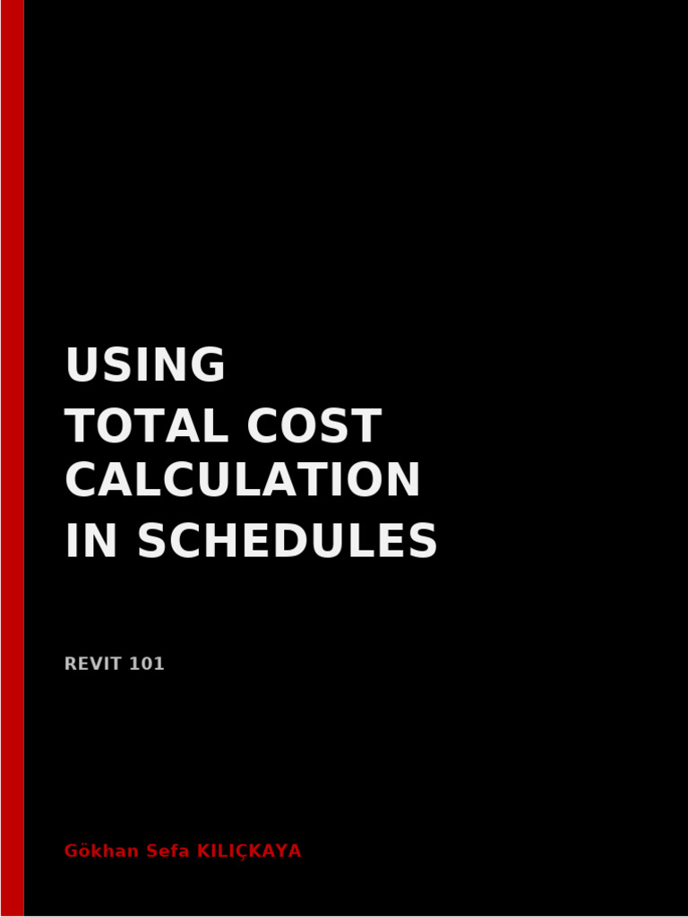 Using Total Cost Calculation in Schedules | PDF